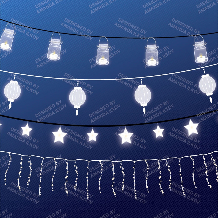Premium Patio Light Clip Art Light Strings Clip Art String - Etsy UK
