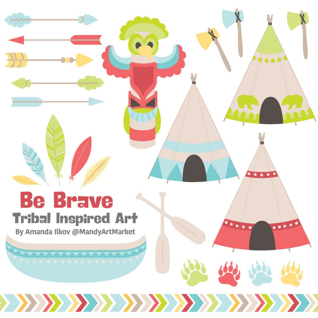 Professional Tribal Clipart & Vectors Tribal Clip Art Tipi - Etsy