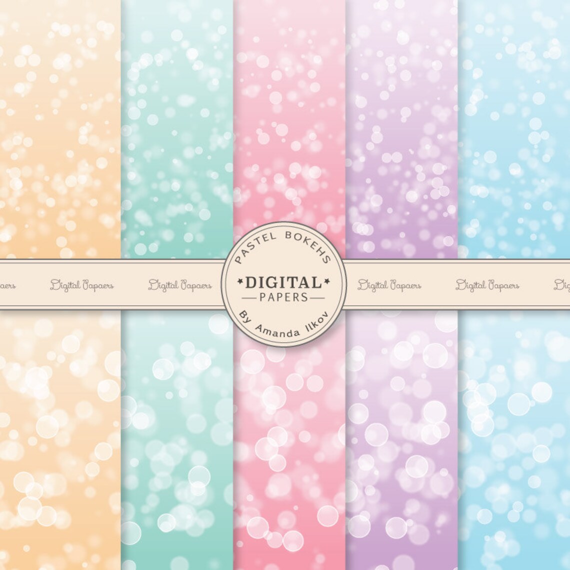 Premium Pastel Bokeh Digital Papers for Scrapbooks Crafts - Etsy
