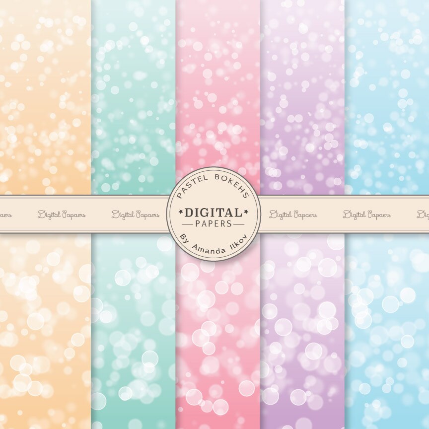 Premium Pastel Bokeh Digital Papers for Scrapbooks, Crafts, Web & More ...