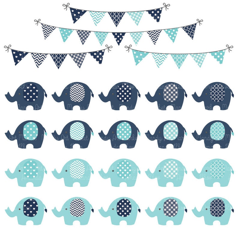 Premium Elephant Clipart Vectors & Digital Papers in Oceana | Etsy