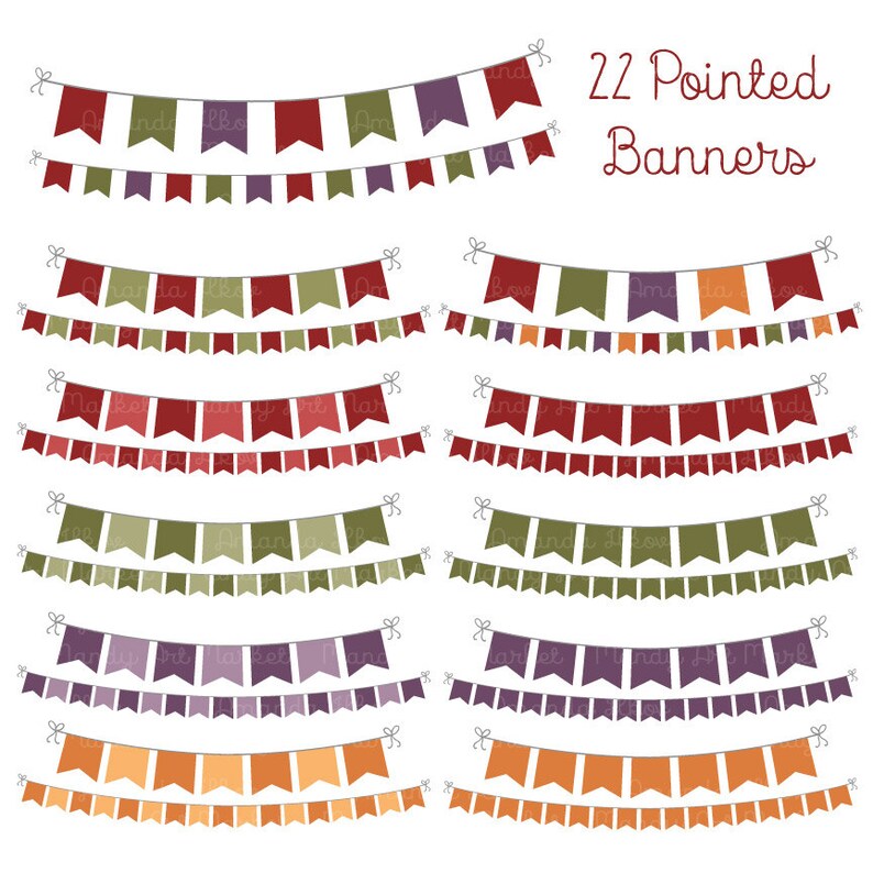 Professional Bunting Banner Clipart & Vectors in Autumn - Bunting ...