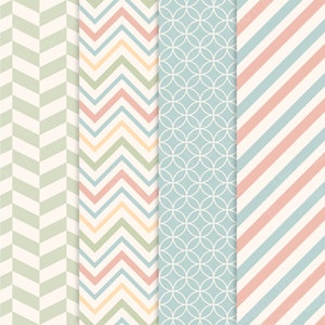 Professional Geometric Digital Papers & Vectors in Grandmas Garden ...