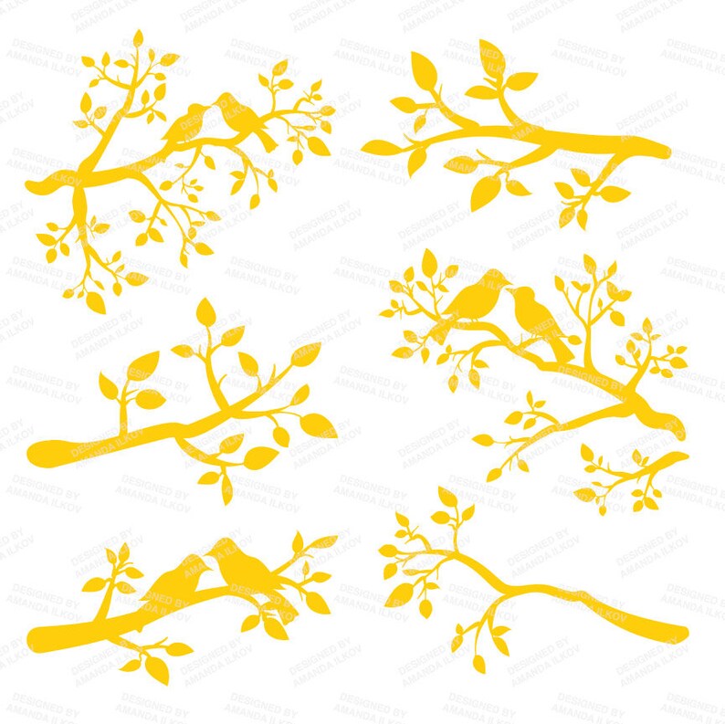 Premium Yellow Love Birds Clip Art & Vectors Wedding - Etsy
