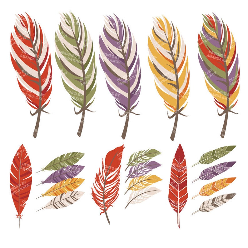 Professional Tribal Feathers Clipart & Vectors in Autumn - Feathers ...