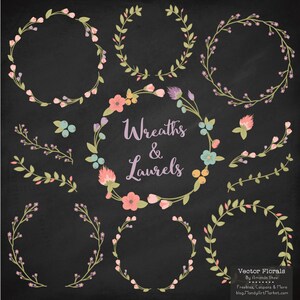 Floral Wreaths & Laurels in Vintage - Vintage Flower Wreath, Vintage ...