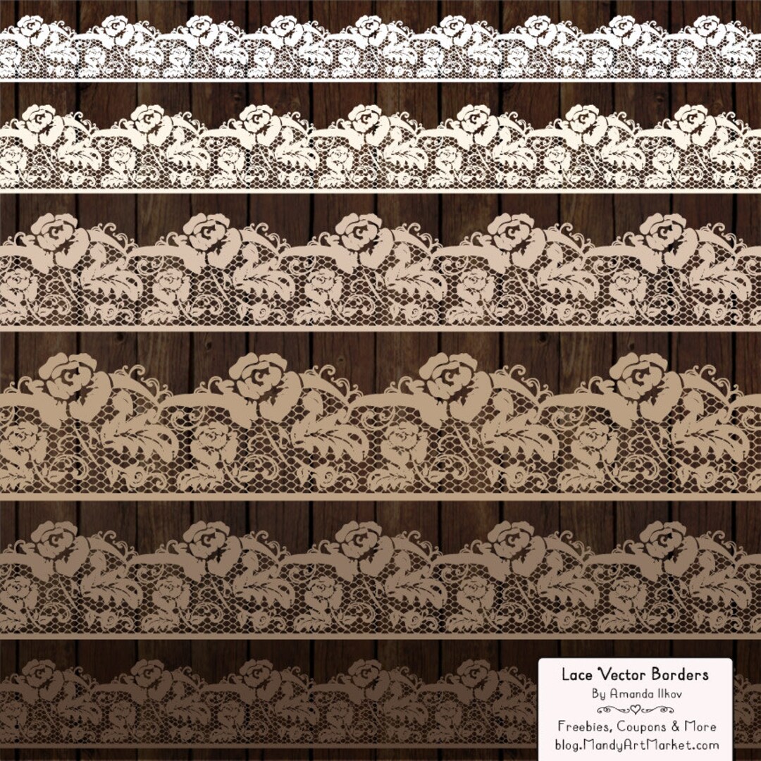 Professional Rose Lace Borders in Champagne - Lace Border, Lace Clipart ...