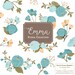 Emma Floral Bunches Clipart & Vectors - Vintage Flowers, Teal Flowers ...