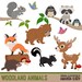 Premium Woodland Animal Clip Art, Woodland Animal Vectors Woodland ...