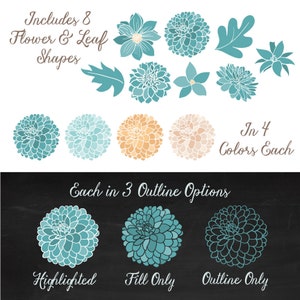 Lucy Dahlia Clipart & Vectors in Vintage Blue - Blue Flowers, Vector ...