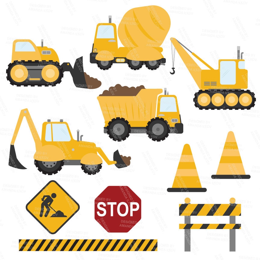 Premium Yellow Construction Clipart Camión Clipart - Etsy México