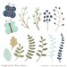 Cute Flowers Clipart in Navy & Mint Navy and Mint Vector Flowers, Navy ...