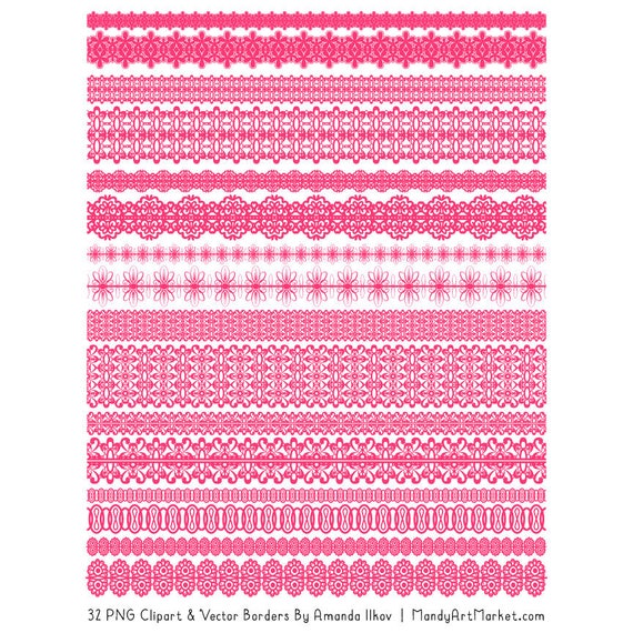 Pink Lace Border Png
