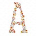 Professional Floral Alphabet Clipart & Vectors - Autumn Floral Monogram ...