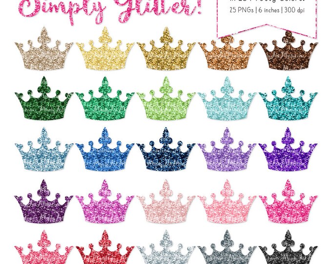 Glitter Crown 07 - 15 Different Colors PNG Transparent Images High ...