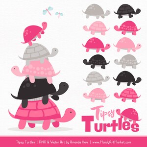Professional Turtle Stack Clipart in Hot Pink - Turtle Clipart, Turtle ...