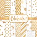 Premium Gold Foil White Digital Papers Party Patterns, Party Digital ...