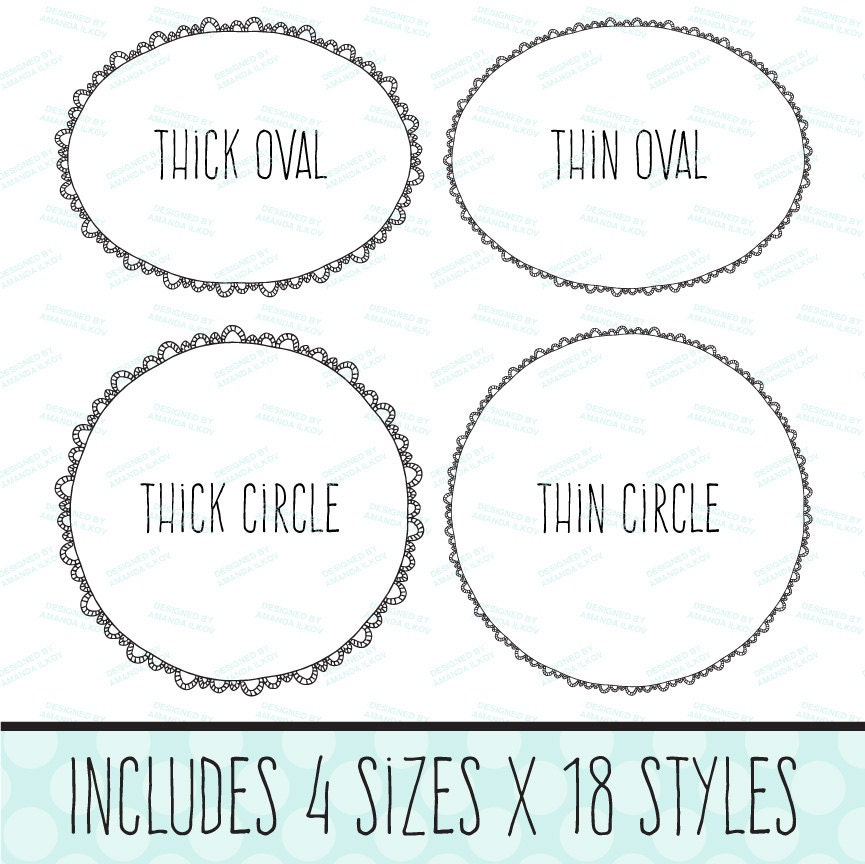 Premium Set of 72 Digital Black Lace Frames, Scrapbook Frames - Black ...