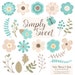 Cute Flowers Clipart in Aqua - Aqua Vector Flowers, Aqua Clipart ...