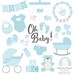 Premium Oh Baby Clipart & Vectors Set in Soft Blue - Soft Blue Blue ...