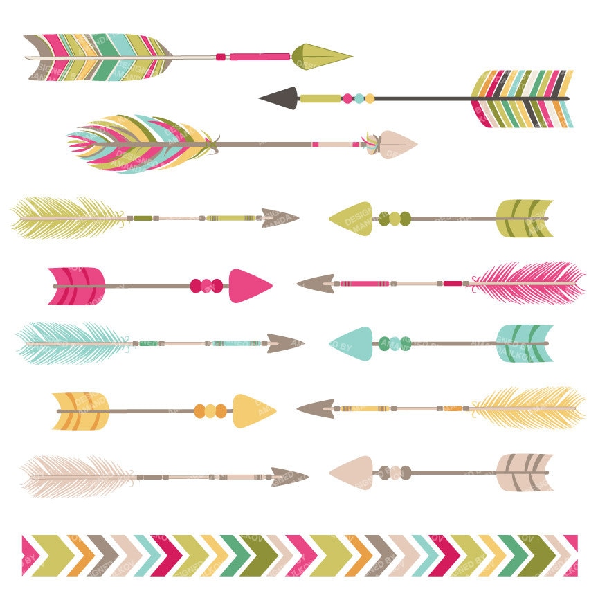 Professional Tribal Arrows Clipart & Vectors in Bohemian - Arrows Clip ...