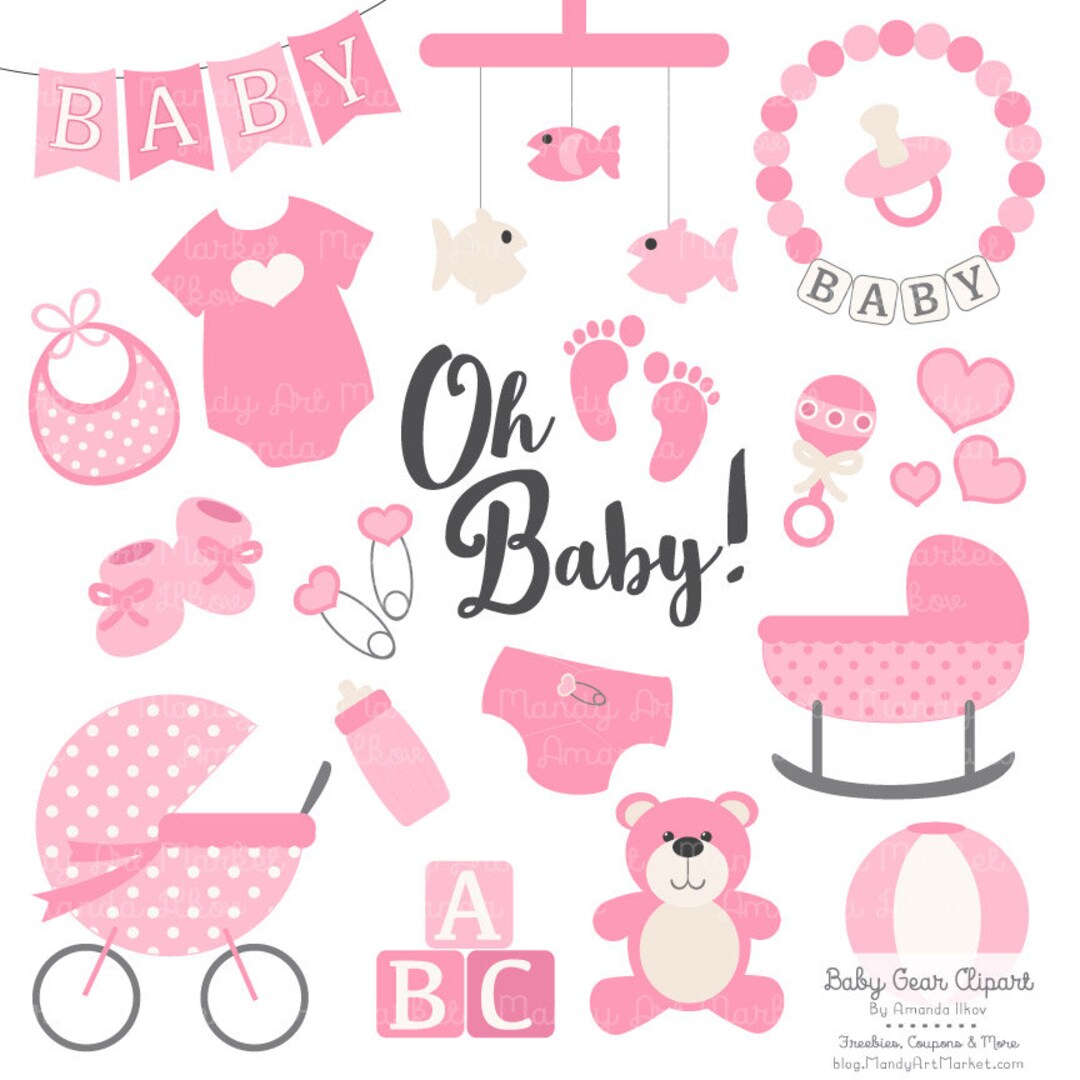 Premium Baby Clipart & Vectors in Pink - Pink Baby Clip Art, Baby Girl ...