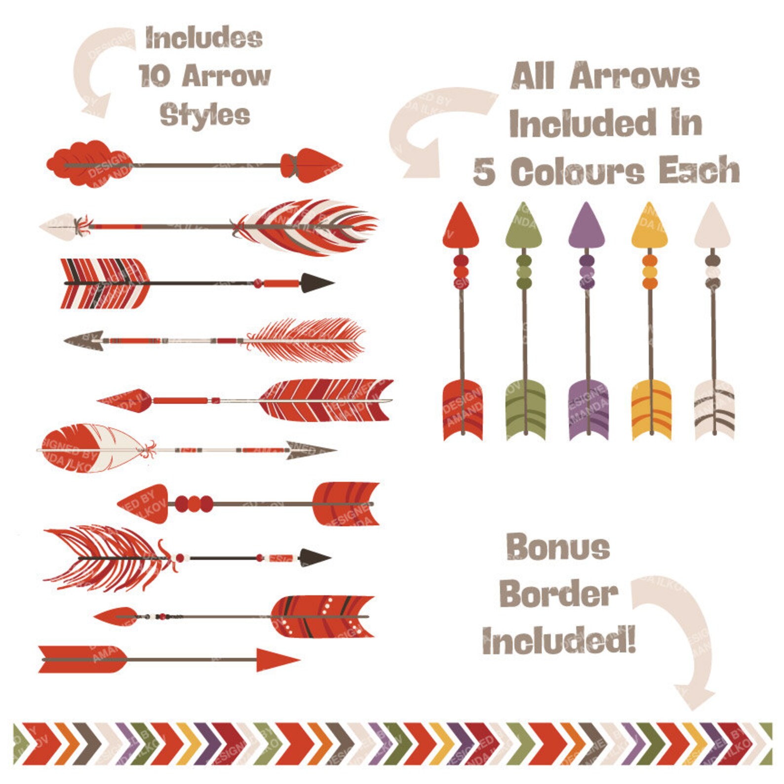 Professional Tribal Arrows Clipart & Vectors in Autumn - Arrows Clip ...