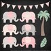 Patterned Soft Pink Elephants Clipart and Digital Papers - Etsy