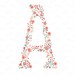 Professional Floral Alphabet Clipart & Vectors Coral and Mint Floral ...