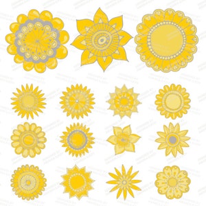 Professional Sunshine Yellow Flowers Clipart & Vectors Floral Clip Art ...