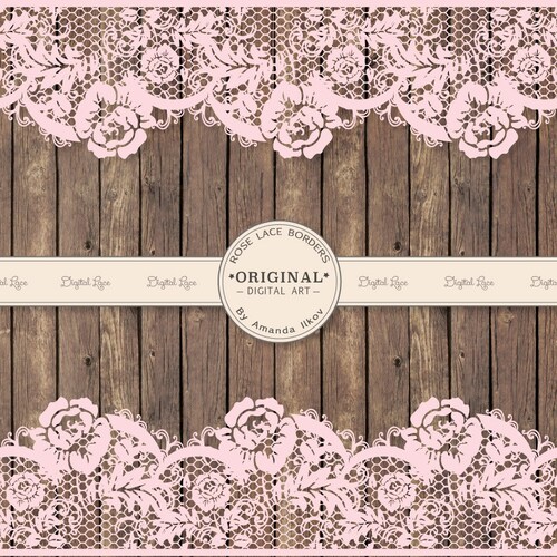 Black Lace Overlays Transparent Digital Paper Scrapbooking | Etsy