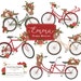 Emma Floral Bicycle Clipart & Vectors in Christmas - Christmas Bicycles ...