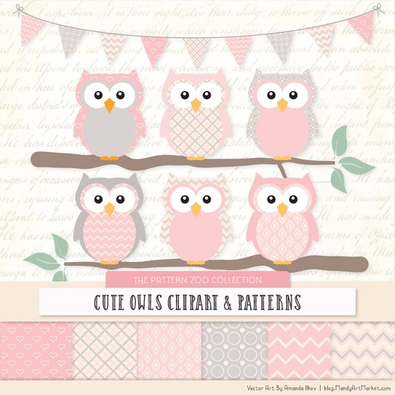 Baby Girl Owls Clip Art