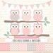 Patterned Soft Pink Owls Clipart and Digital Papers Soft - Etsy