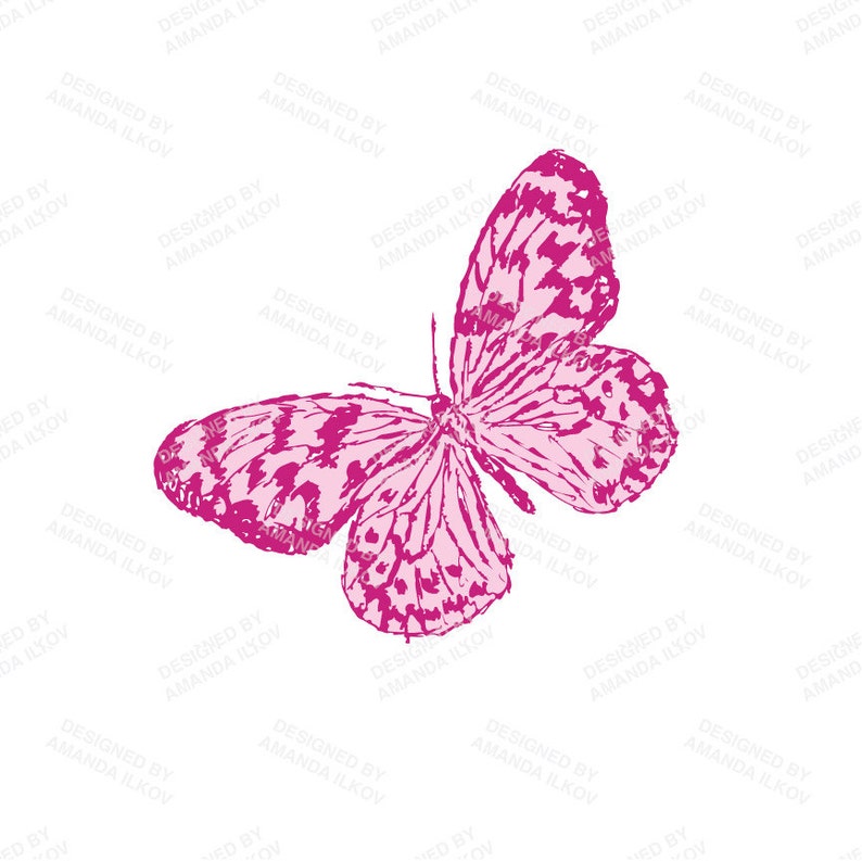Professional Hand Sketched Butterfly Clipart - Butterfly Clip Art, Hand ...