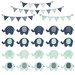 Premium Elephant Clipart, Vectors & Digital Papers in Navy and Mint ...
