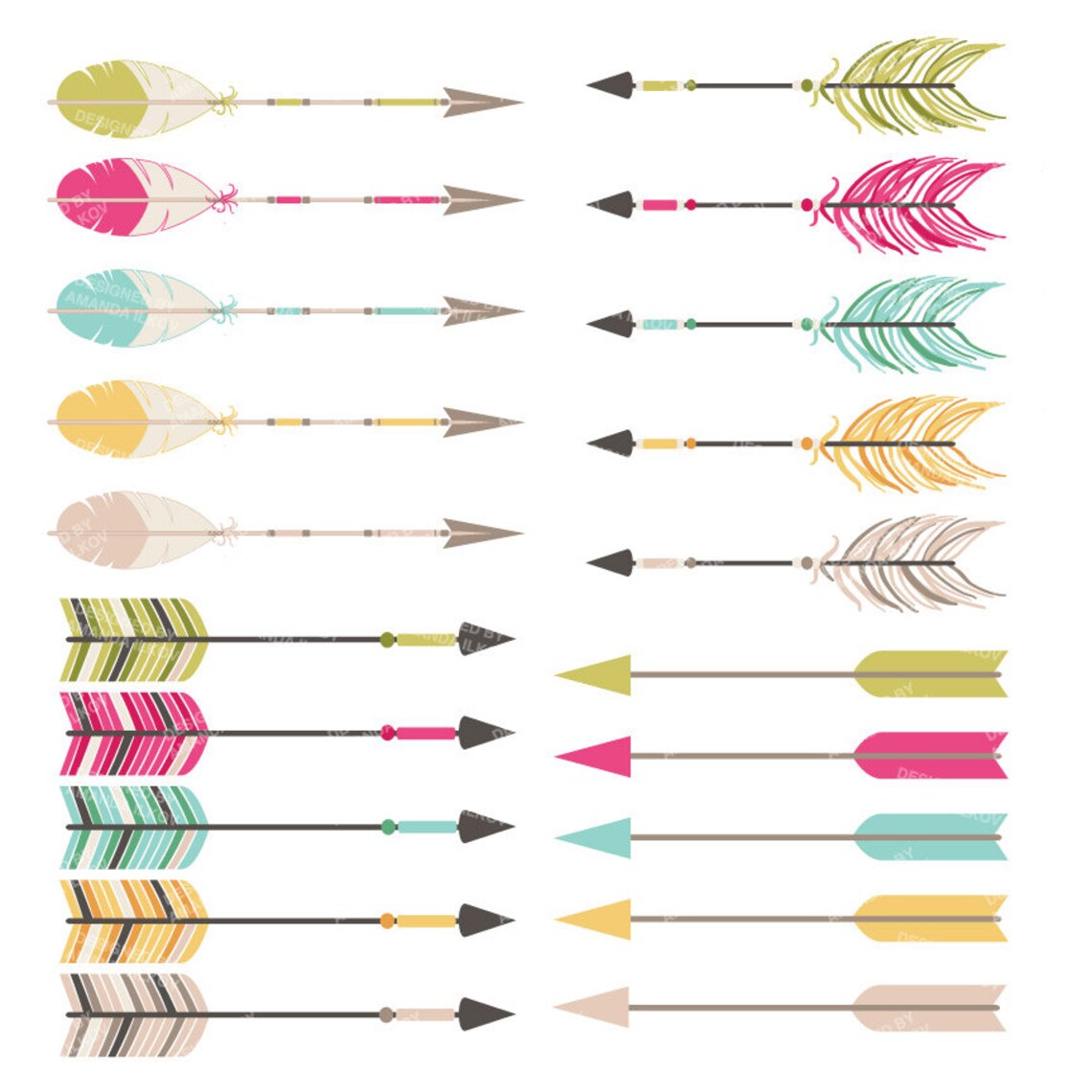 Professional Tribal Arrows Clipart & Vectors in Bohemian - Etsy