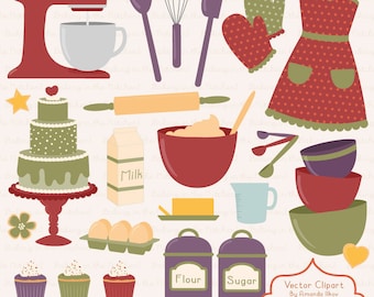 Baking Kawaii Baking Clipart Cute Cake 16066 - Etsy