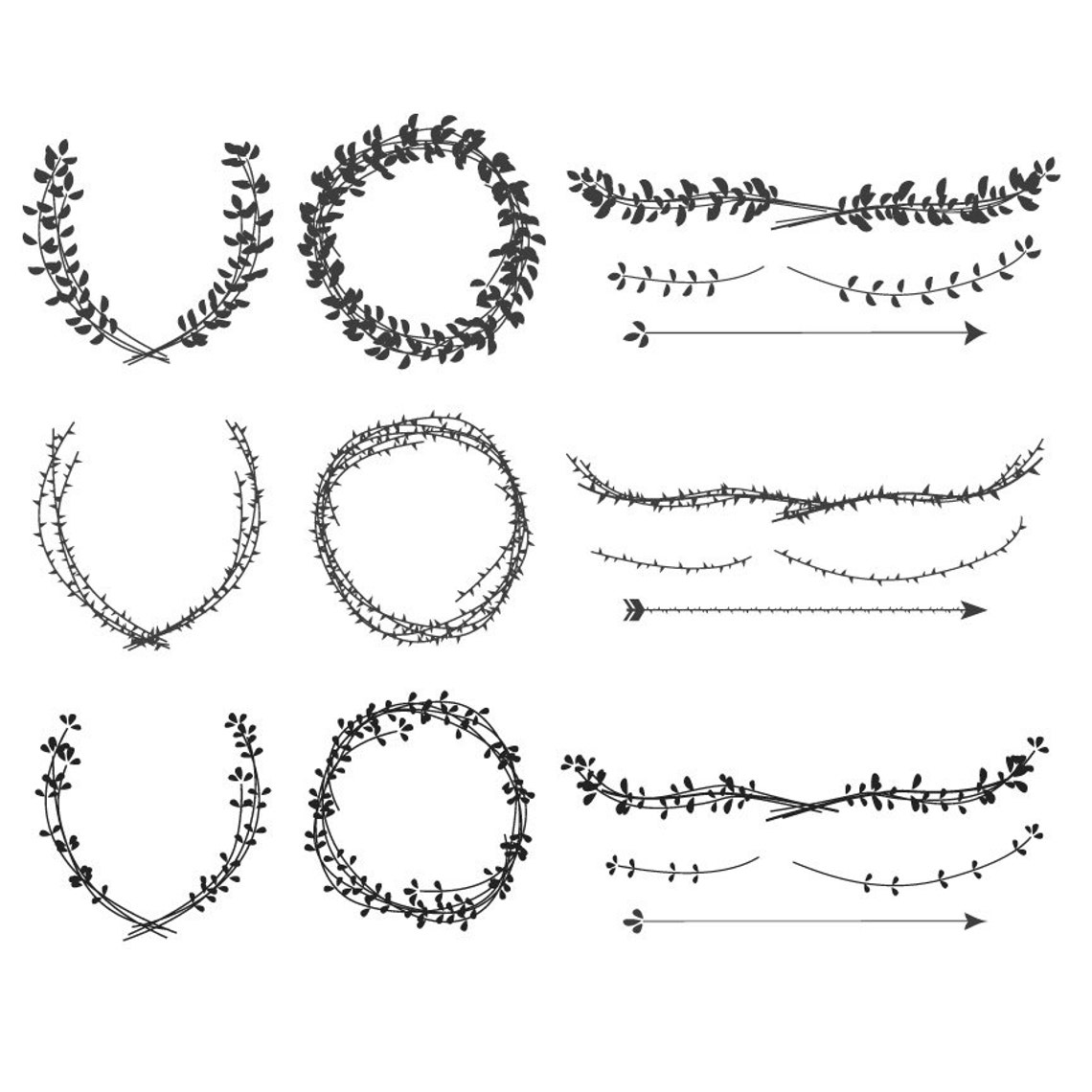 Premium Laurels Wreaths Arrow Vectors Branch Clip Art - Etsy