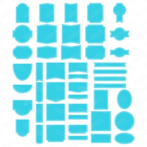 Professional Elegant Labels Tropical Blue Labels, Blue Tags, Digital ...