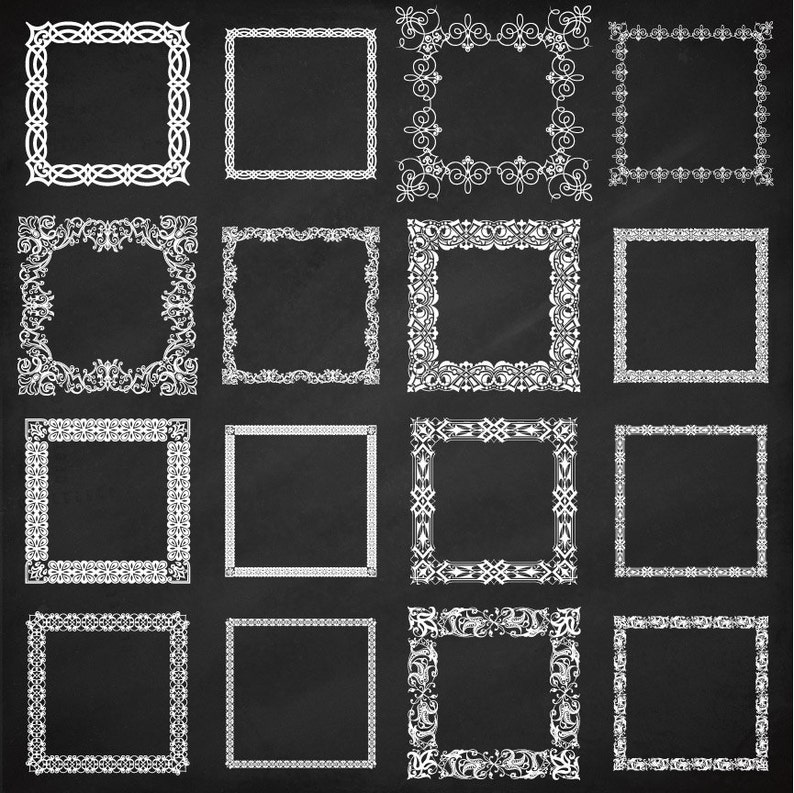 Premium Digital Lace Frames, Lace Border Clip Art, Digital Scrapbook ...