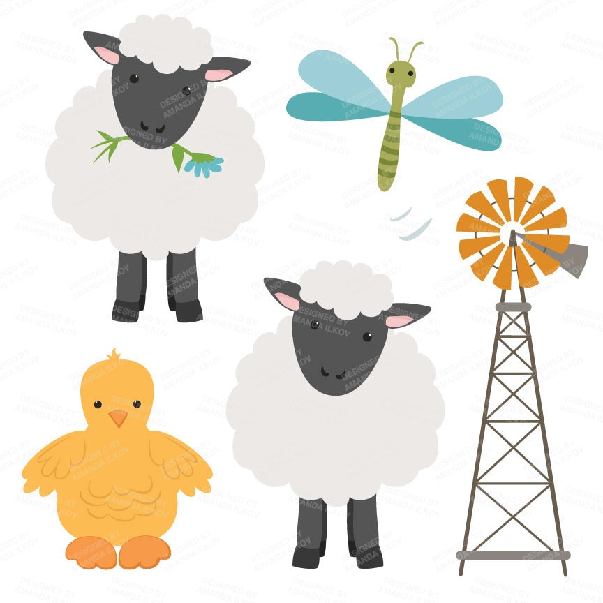 Premium Farm Animals Clip Art & Vectors - Farm Animals Clipart, Farm ...