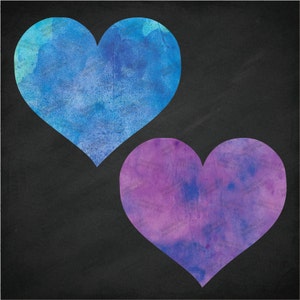 Hand Painted Bright Watercolor Hearts Clipart Watercolor Heart Clip Art ...