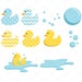 Premium Rubber Duck Clip Art & Digital Paper Set - Rubber Duck Clipart ...