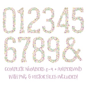 Premium Floral Numbers Clipart & Vectors in Garden Party - Summer ...
