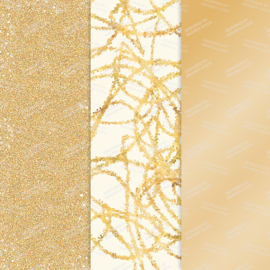 Premium Gold Glitter Digital Papers Gold Bokeh Digital | Etsy