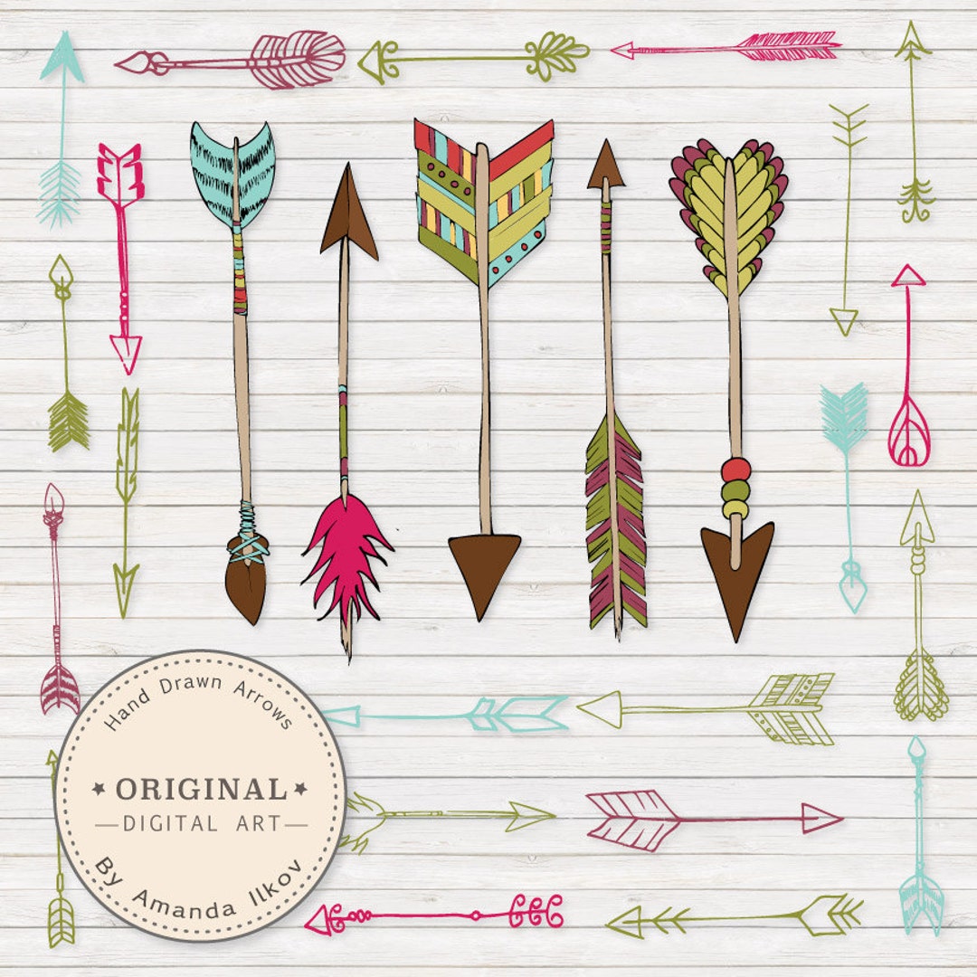 Premium Bohemian Arrows Clip Art & Vectors - Arrow Clipart, Tribal ...
