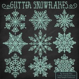 Premium Glitter Snowflakes - Glitter Snowflake Clipart, Snowflake ...