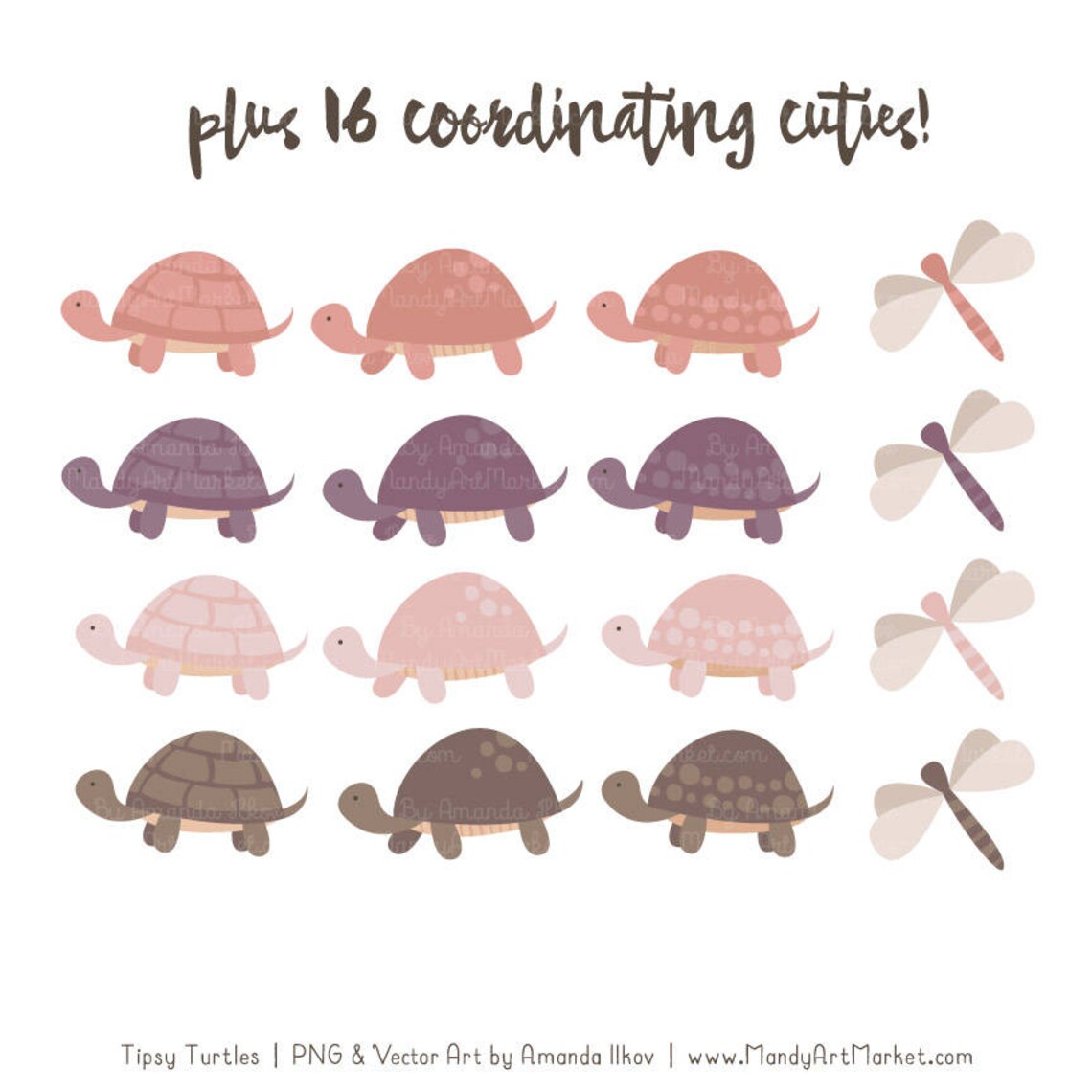 Professional Turtle Stack Clipart in Buff Turtle Clipart - Etsy