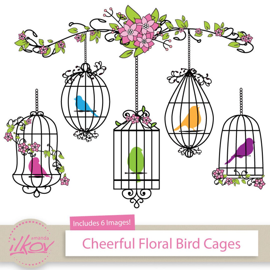 Professional Birdcage Clip Art, Bird Cages Clip Art for Digital ...